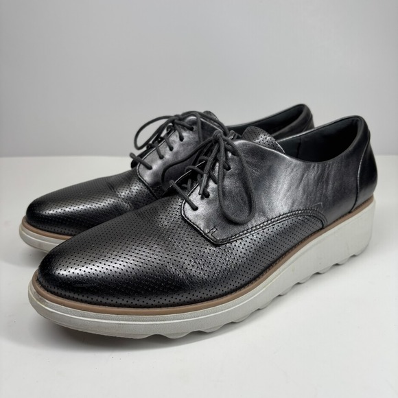 Clarks | Shoes | Clarks Sharon Crystal Womens Us 1m Pewter Leather ...
